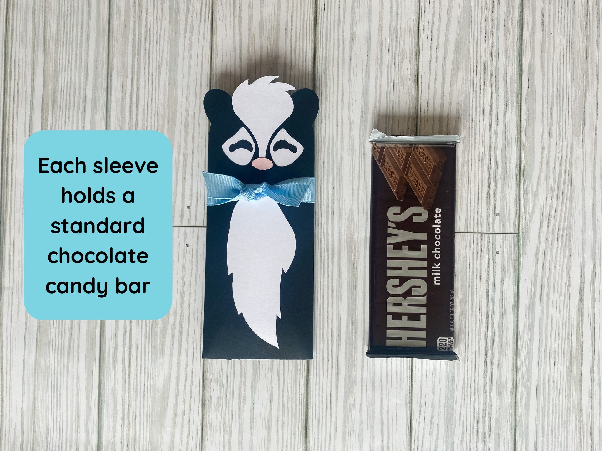 Cute Skunk Baby Animal Candy Bar Sleeve Chocolate Bar Wrapper Holder ...