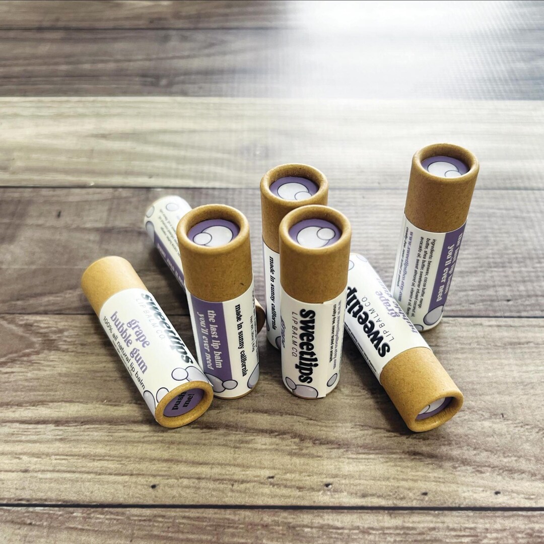 Grape Bubble Gum Flavored Lip Balm | Handmade Lip Balm | Eco-friendly ...
