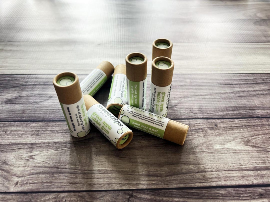 Green Apple Bubble Gum Flavored Lip Balm | Handmade Lip Balm | Eco ...