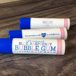 Blue Raspberry Bubble Gum Lip Balm - All Natural - Homemade - Etsy
