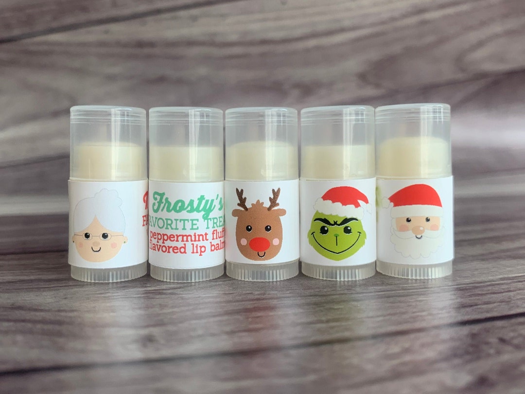 Holiday Characters 5-PC Mini Lip Balm Set All Natural Handmade Holiday ...