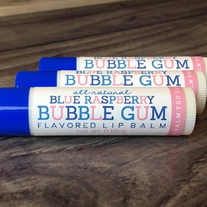 Blue Raspberry Bubble Gum Lip Balm - All Natural - Homemade - Etsy