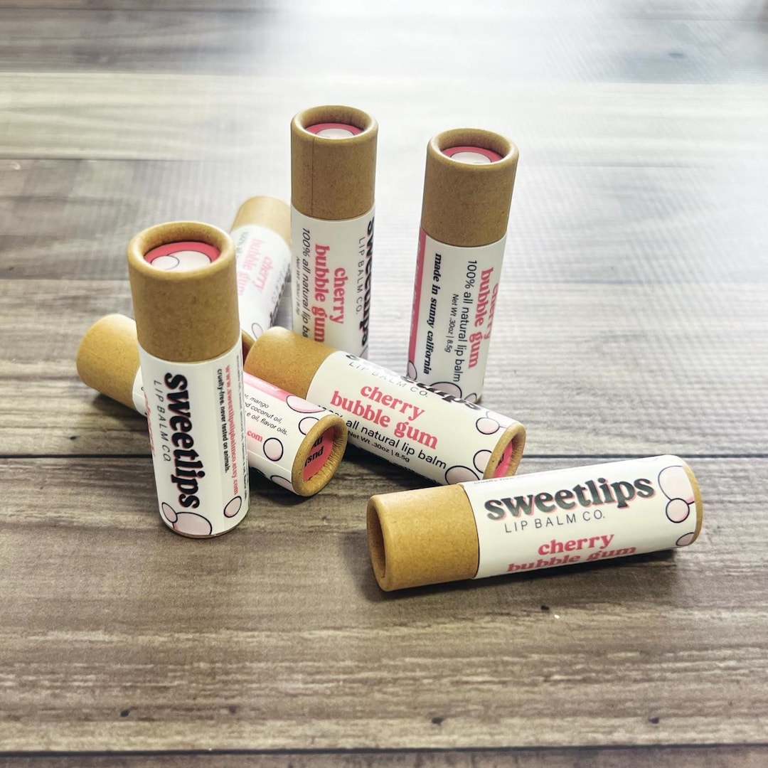 Cherry Bubble Gum Flavored Lip Balm | Handmade Lip Balm | Eco-friendly ...
