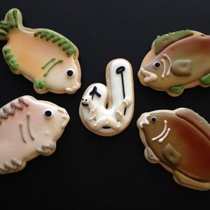 Gone Fishing Cookies | Rainbow Trout Cookies | Fish Theme Party Favors ...