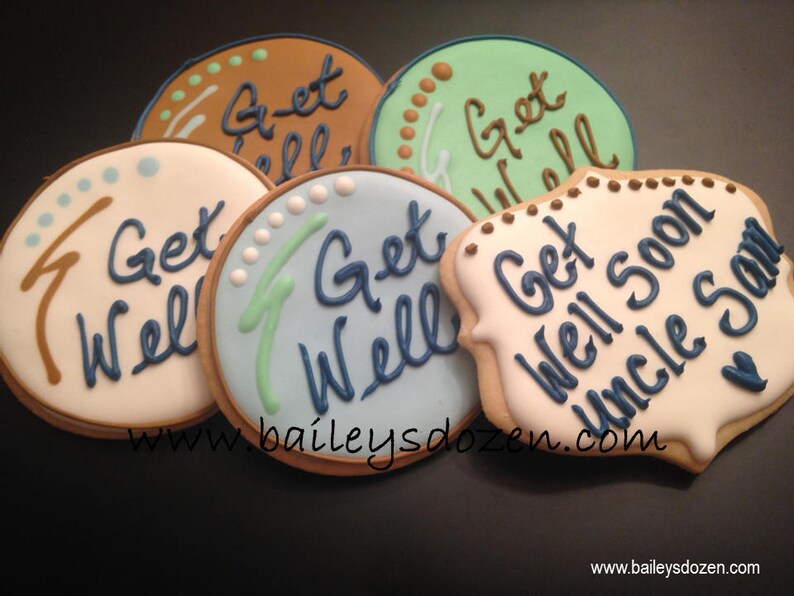 Get Well Soon Sugar Cookies | Handmade Hospital Gift - Etsy