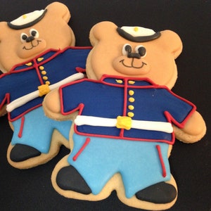 Teddy Bear Marine Cookie | Cookies for Marine Corps | Cookies for ...