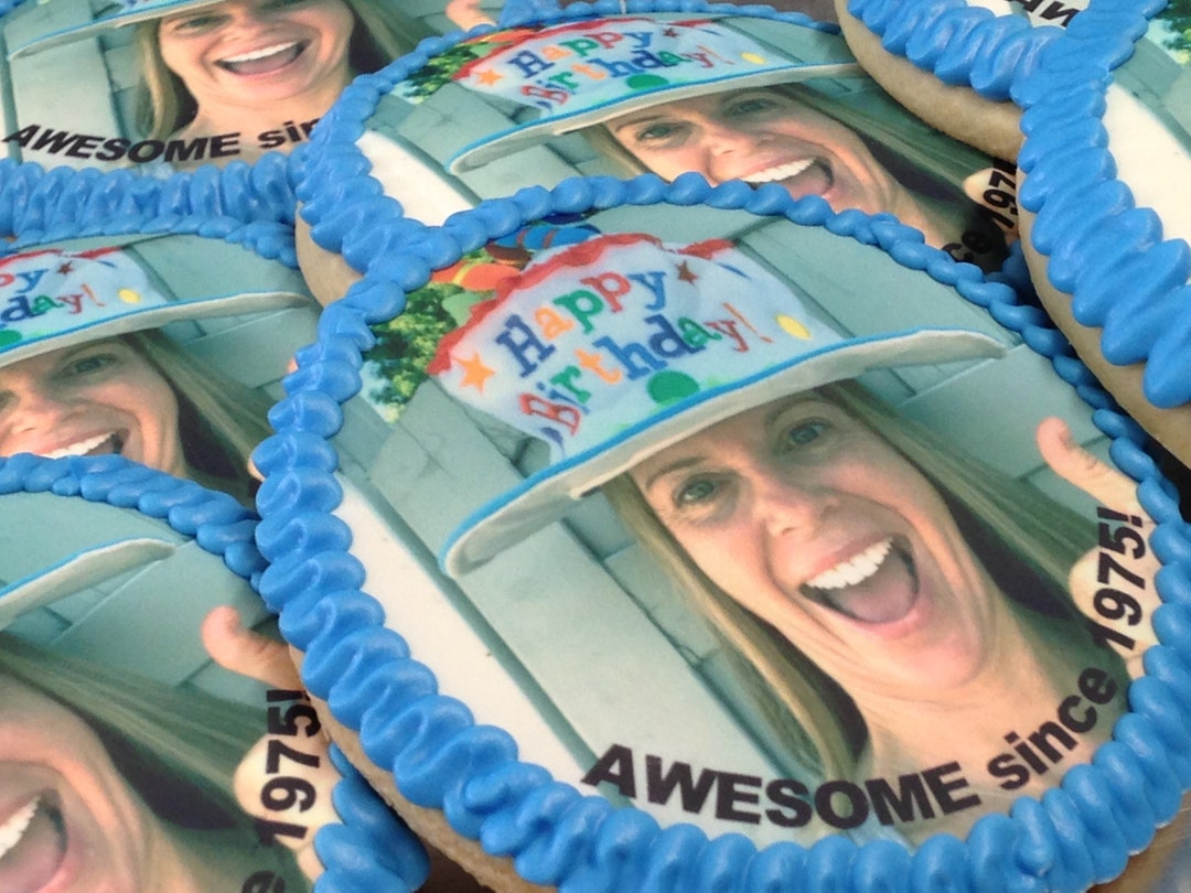 Edible Photo Cookie| One Dozen Personalized Photo Cookies | Custom ...