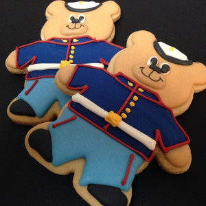 Teddy Bear Marine Cookie | Cookies for Marine Corps | Cookies for ...