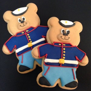 Teddy Bear Marine Cookie | Cookies for Marine Corps | Cookies for ...