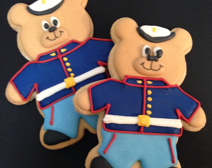 Teddy Bear Marine Cookie | Cookies for Marine Corps | Cookies for ...