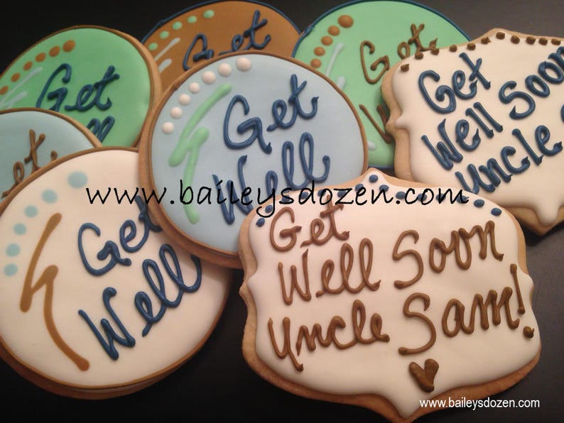 Get Well Soon Sugar Cookies | Handmade Hospital Gift - Etsy