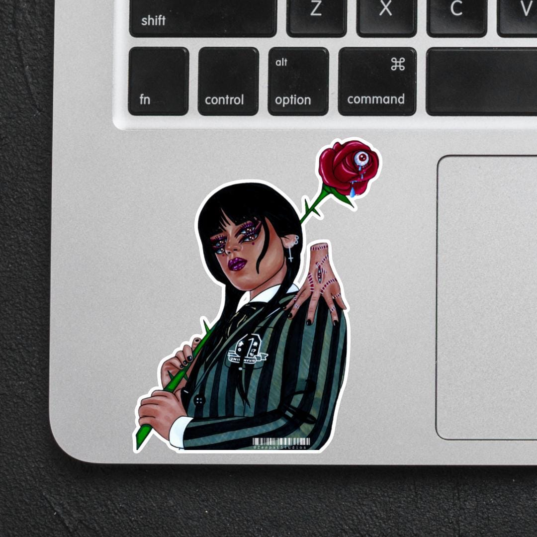 Wednesday Addams Vinyl Sticker - Etsy
