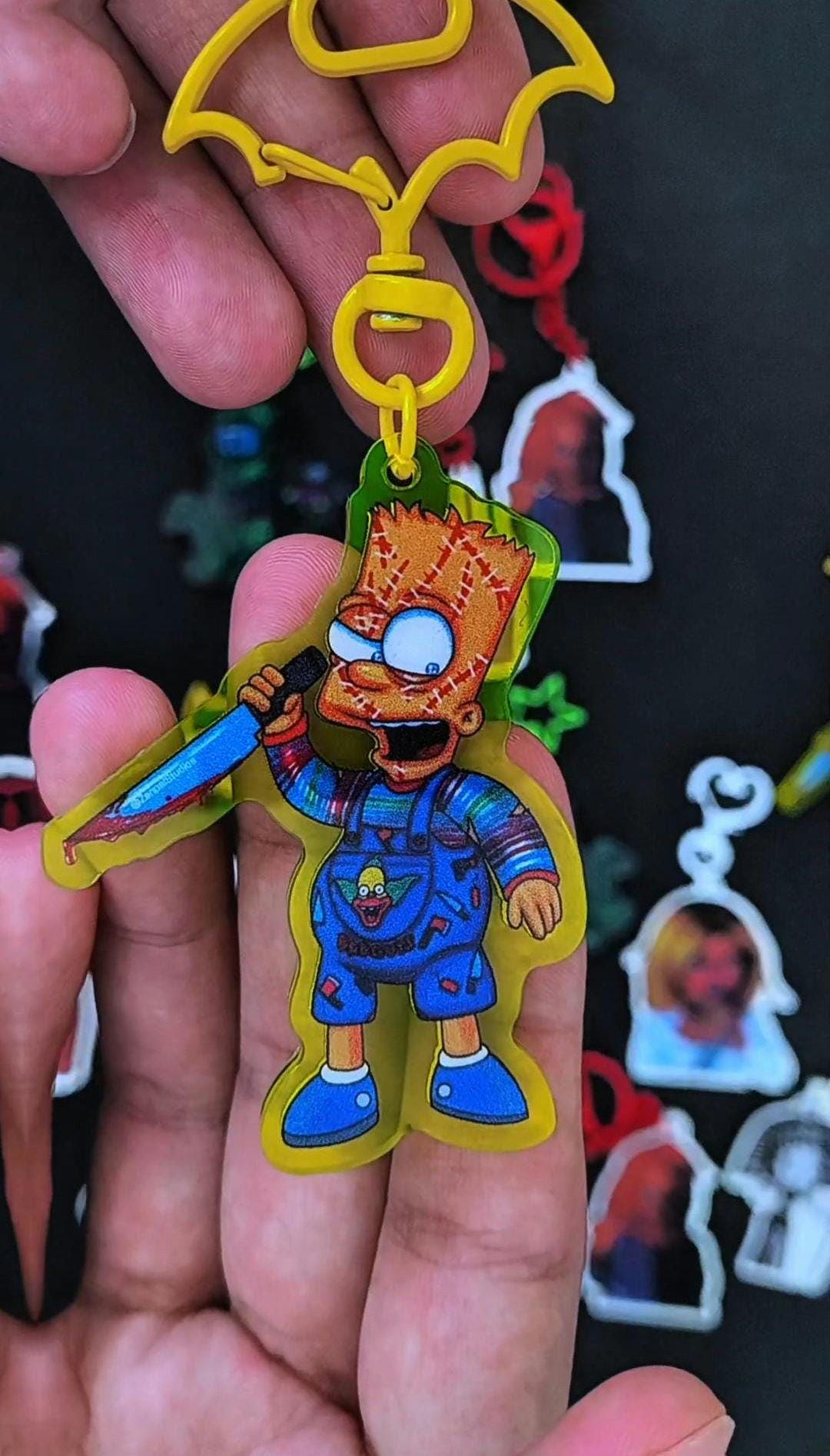 Bart Simpson Chucky Double Sided Acrylic Keychain - Etsy