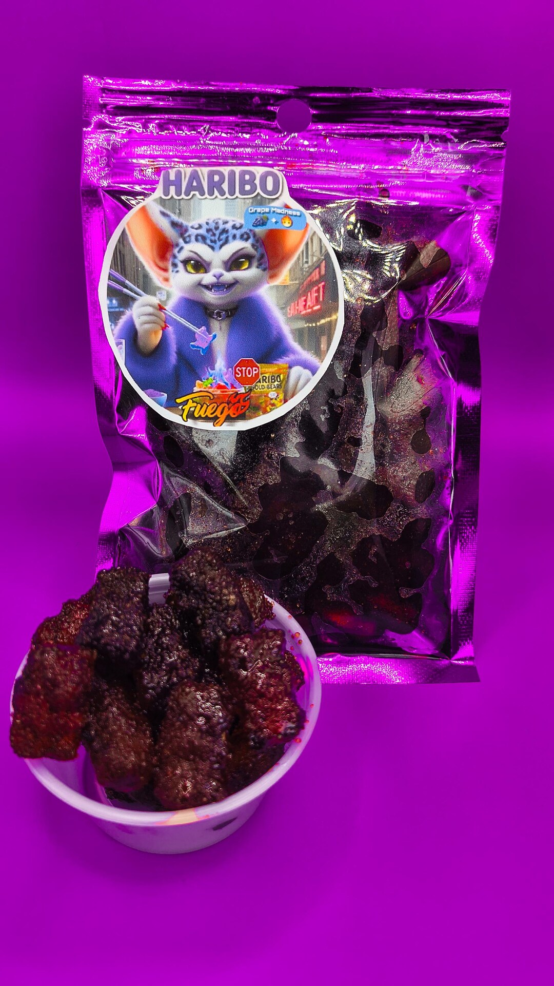 Grape Madness Spicy Gummy Bears - Etsy