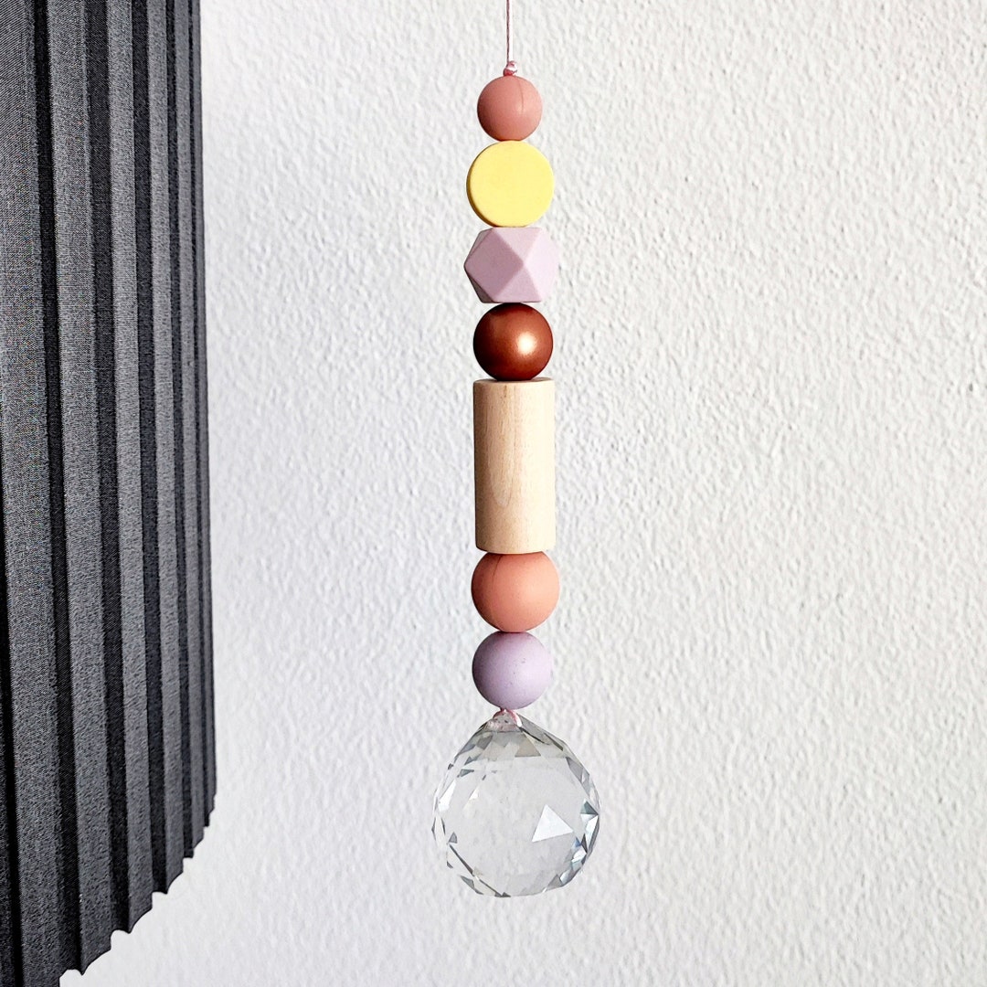 Modern Suncatcher Copper Lilac Blush Pink / Sun Catcher / Crystal Prism ...