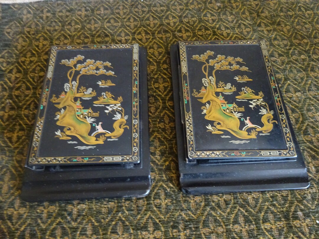 Antique Chinese Metal A6 Folding Desktop Notepad Holder Sleeve With Pad ...