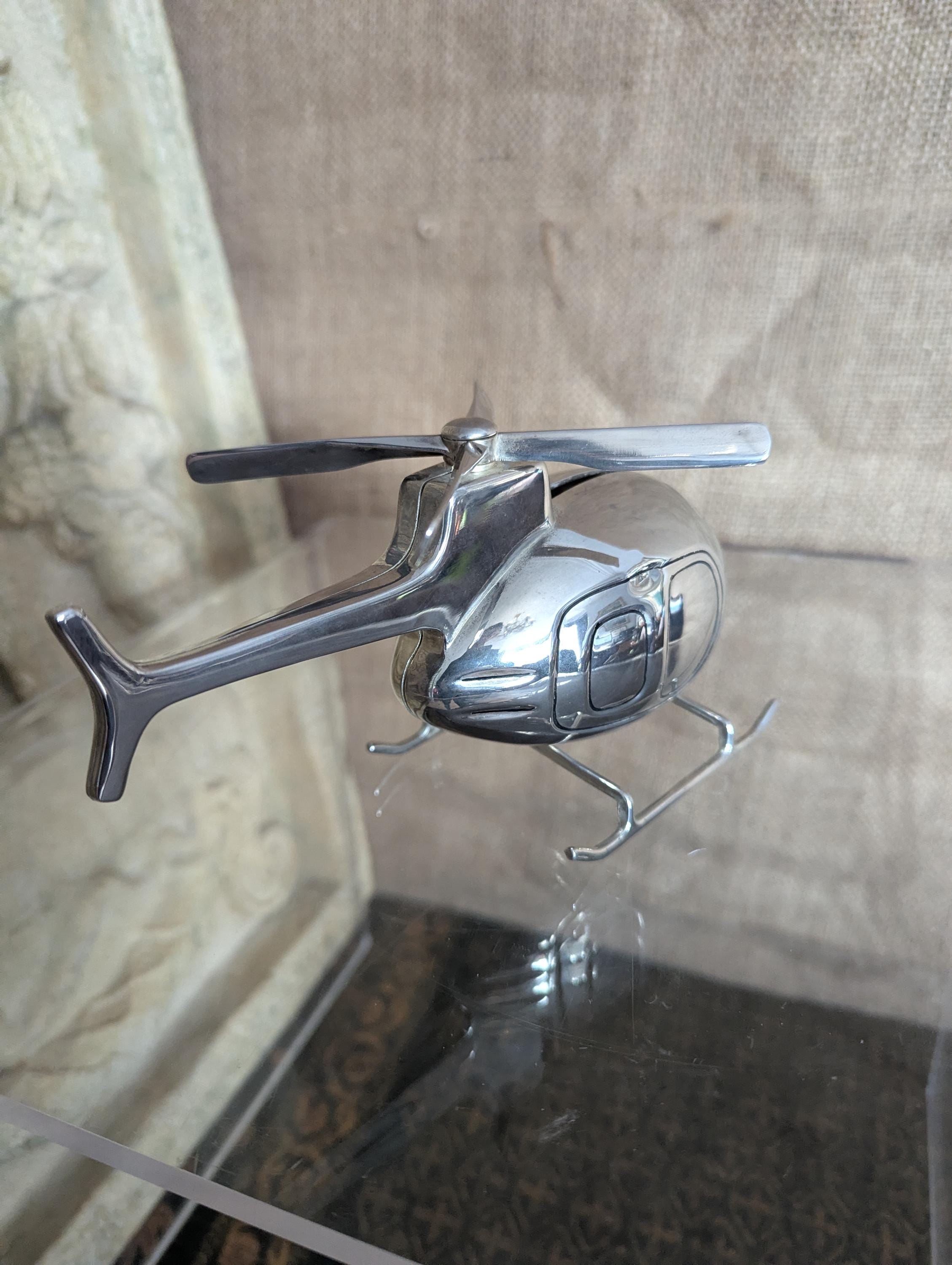Silver Plated Helicopter Money Box With Rotating Rotor Blades - Etsy