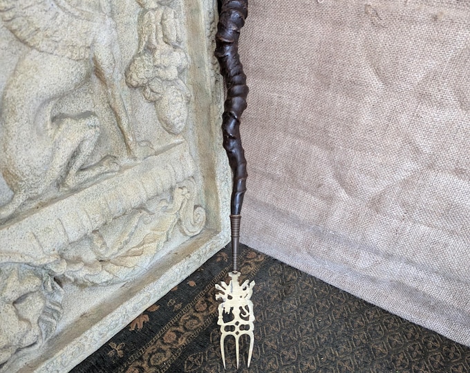 Antique Indian Buddhist /hindu Blackbuck Antelope Horn Toasting Fork ...