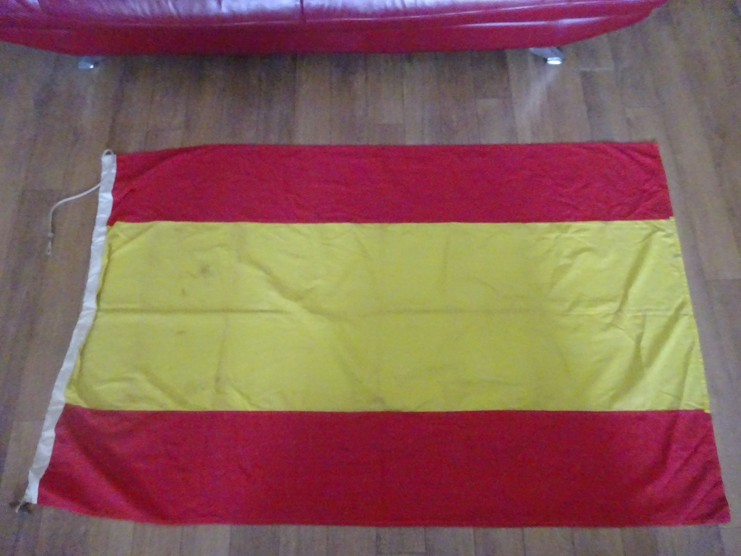 Large Vintage Flag of Spain / Spanish From the 70's. From a Hotel Front ...