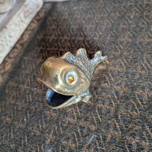 Vintage Brass Fish With Large Mouth Receptacle - Etsy