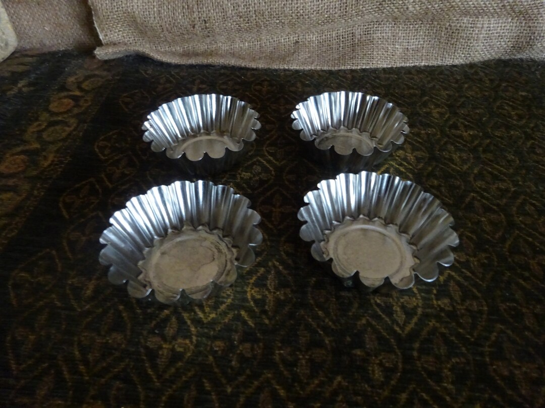 Set of Four French Tart Metal Fluted Cases to Make Lovely Individual ...