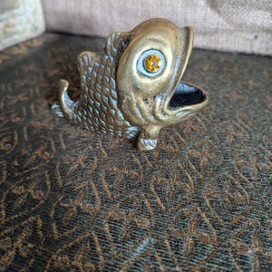 Vintage Brass Fish With Large Mouth Receptacle - Etsy