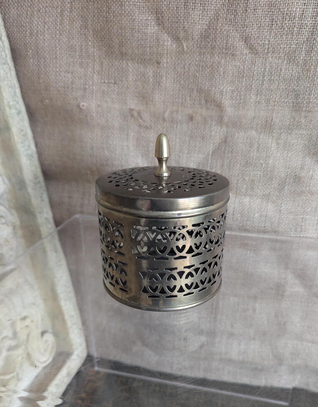 Vintage Brass Lattice Box With Lid for Incense / Trinket - Etsy