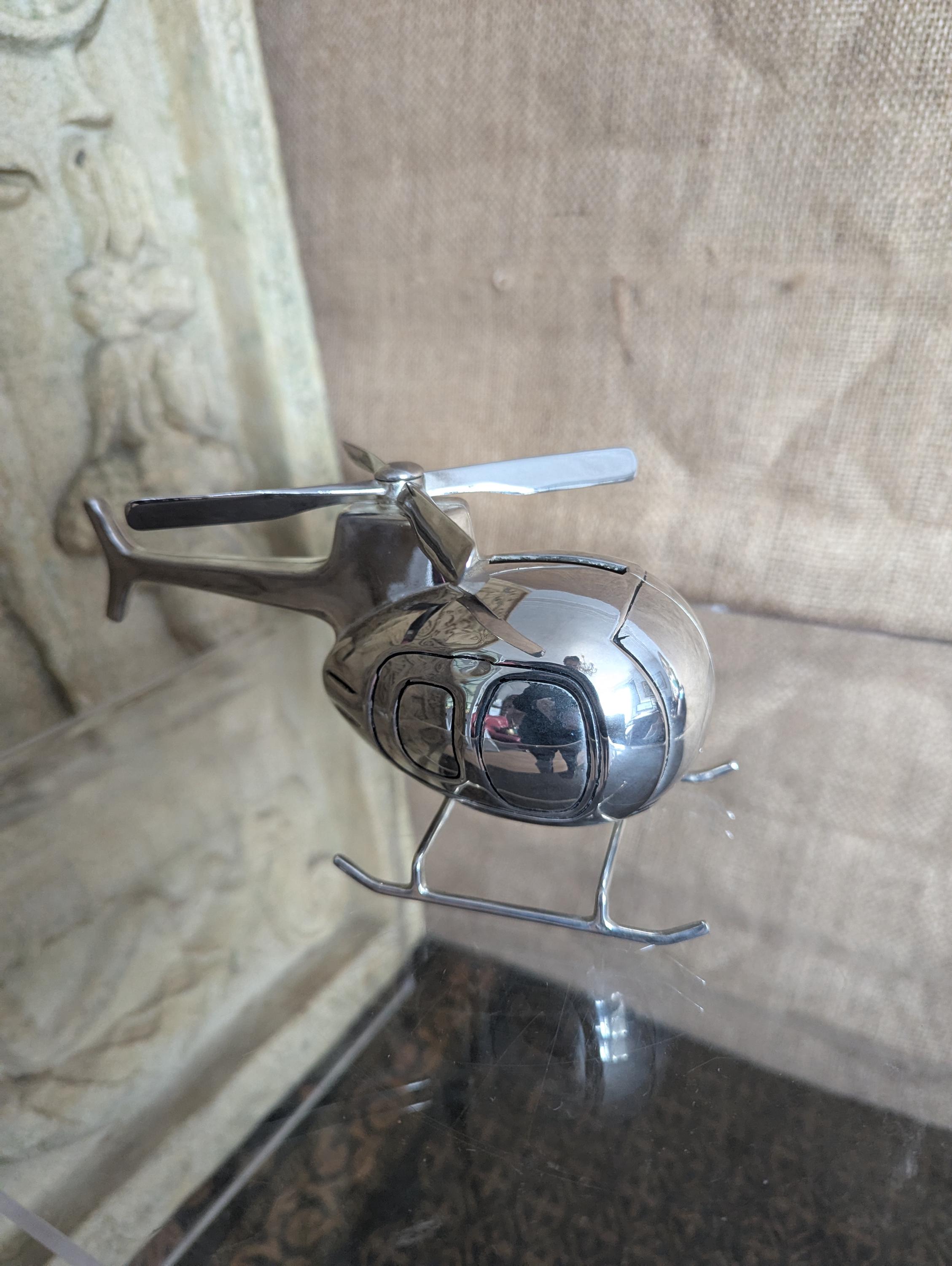 Silver Plated Helicopter Money Box With Rotating Rotor Blades - Etsy