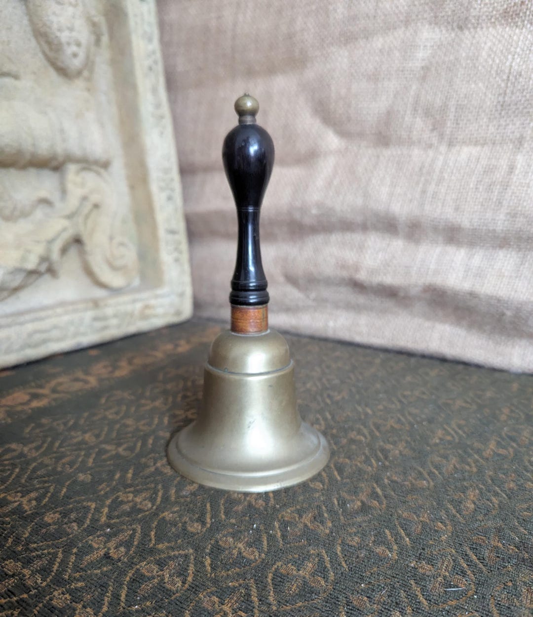 Antique Victorian Hand Held Brass and Ebony Bell - Etsy