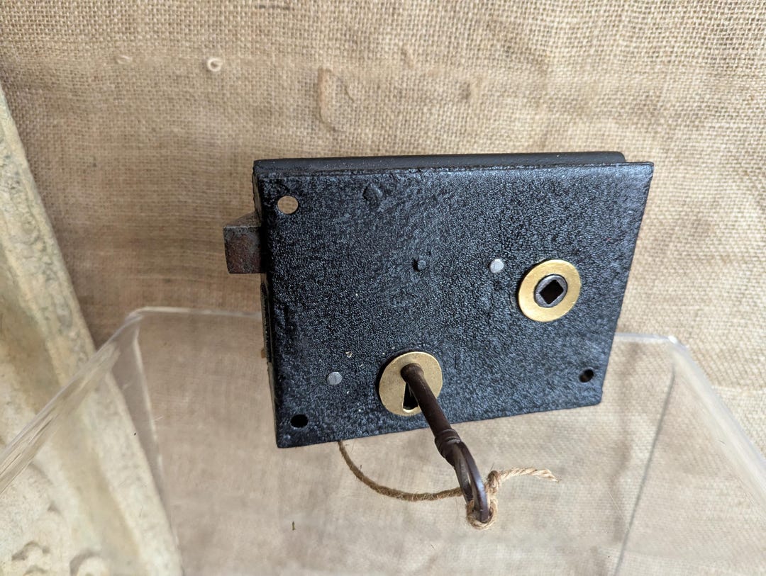 Heavy Antique Lock, Old Salvaged Rim Lock, Vintage Lock With Key - Etsy