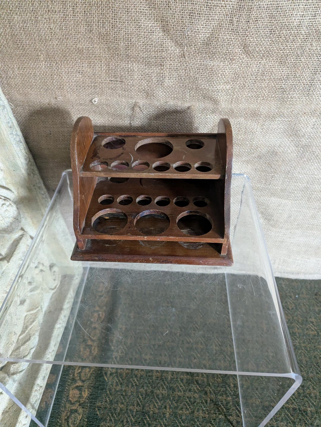 Vintage Hardwood Laboratory Test Tube Rack – 1920s–50s Chemist’s Stand ...