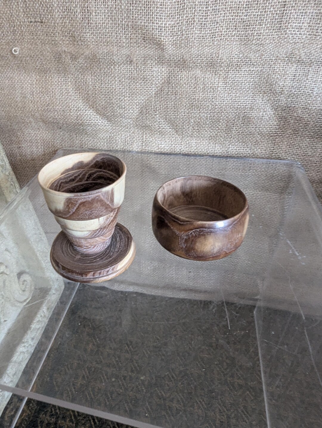 Vintage Wooden Stacking Travel Cup Set With Lidded Case, Treen ...