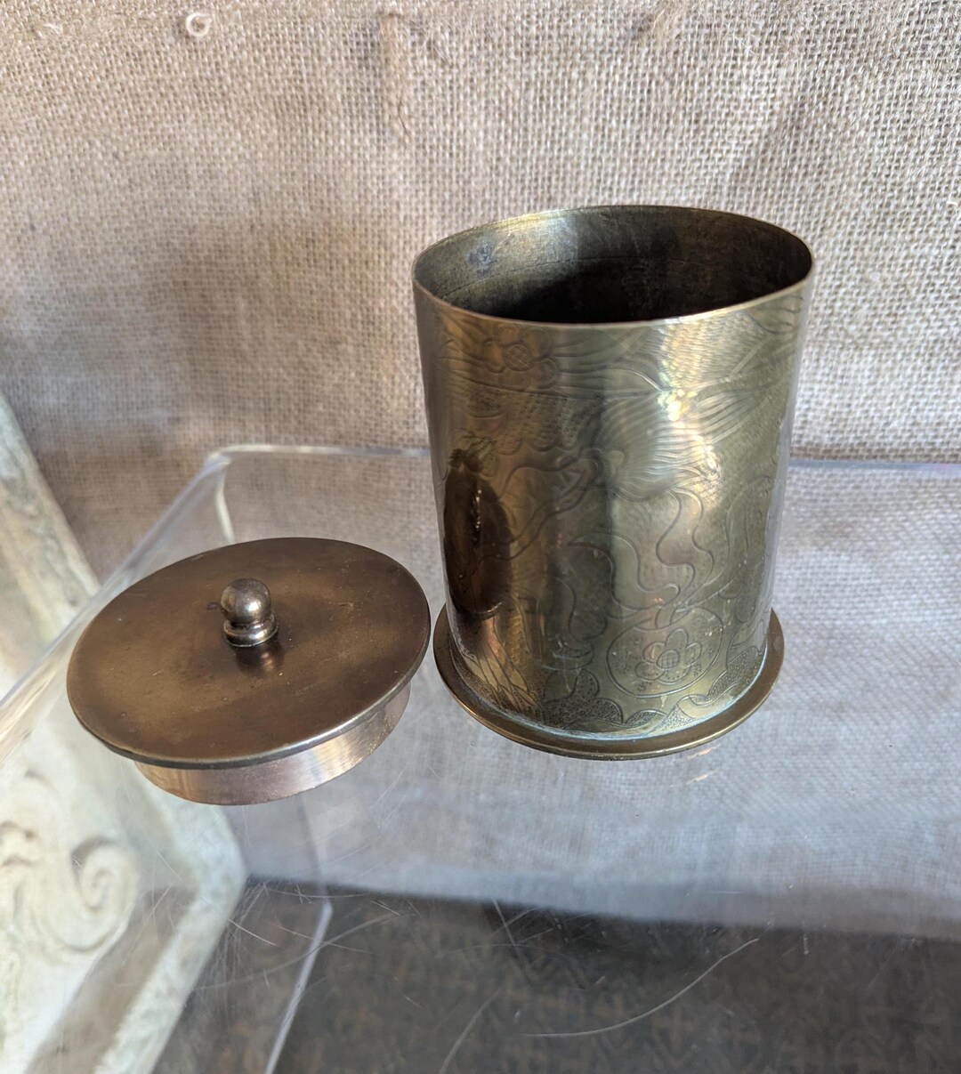 Trench Art WW1 Shell Case With Fine Chinese / Japanese Etched Dragon ...
