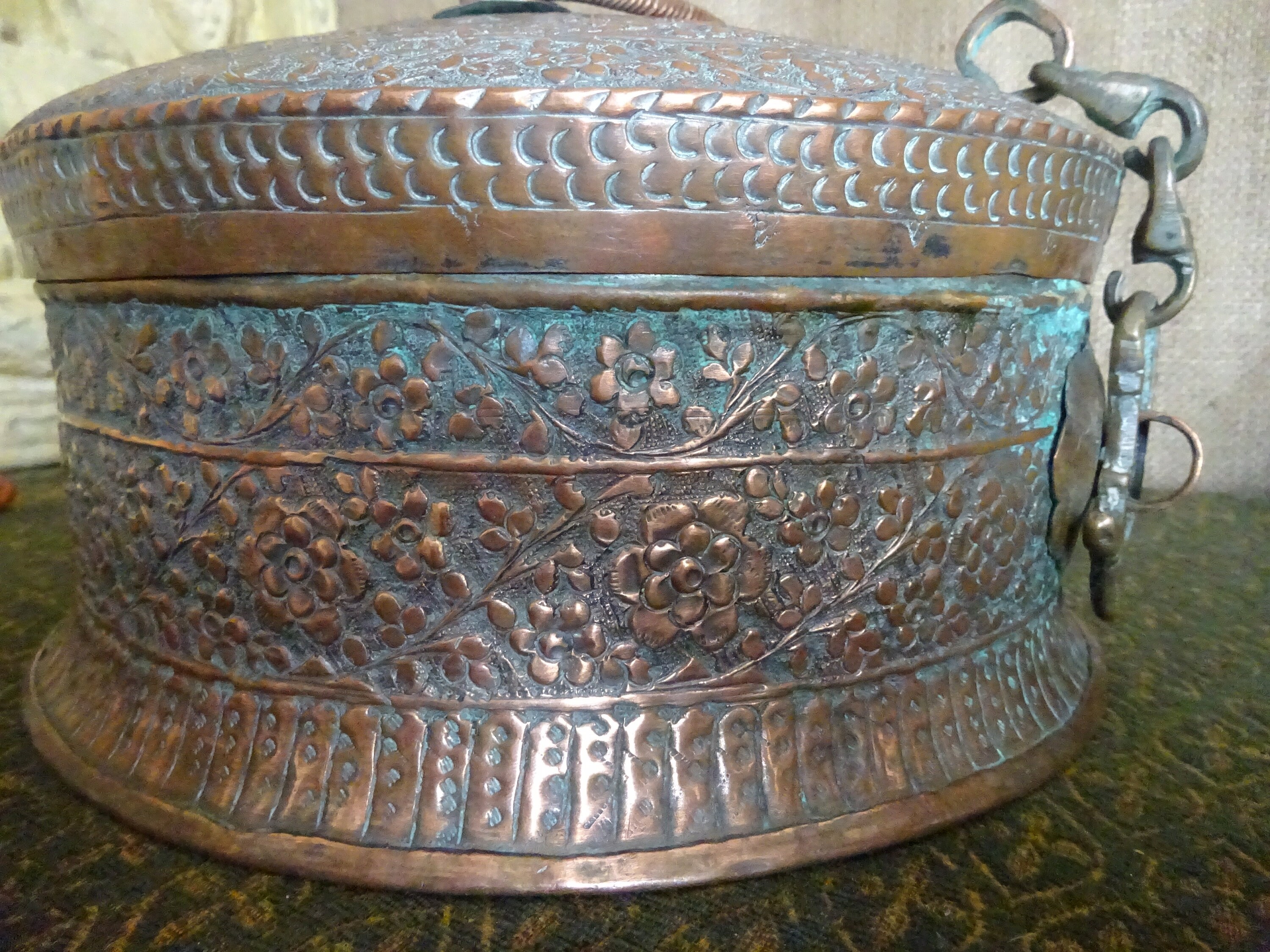 Large Copper Box With Lid Pandan. | Etsy