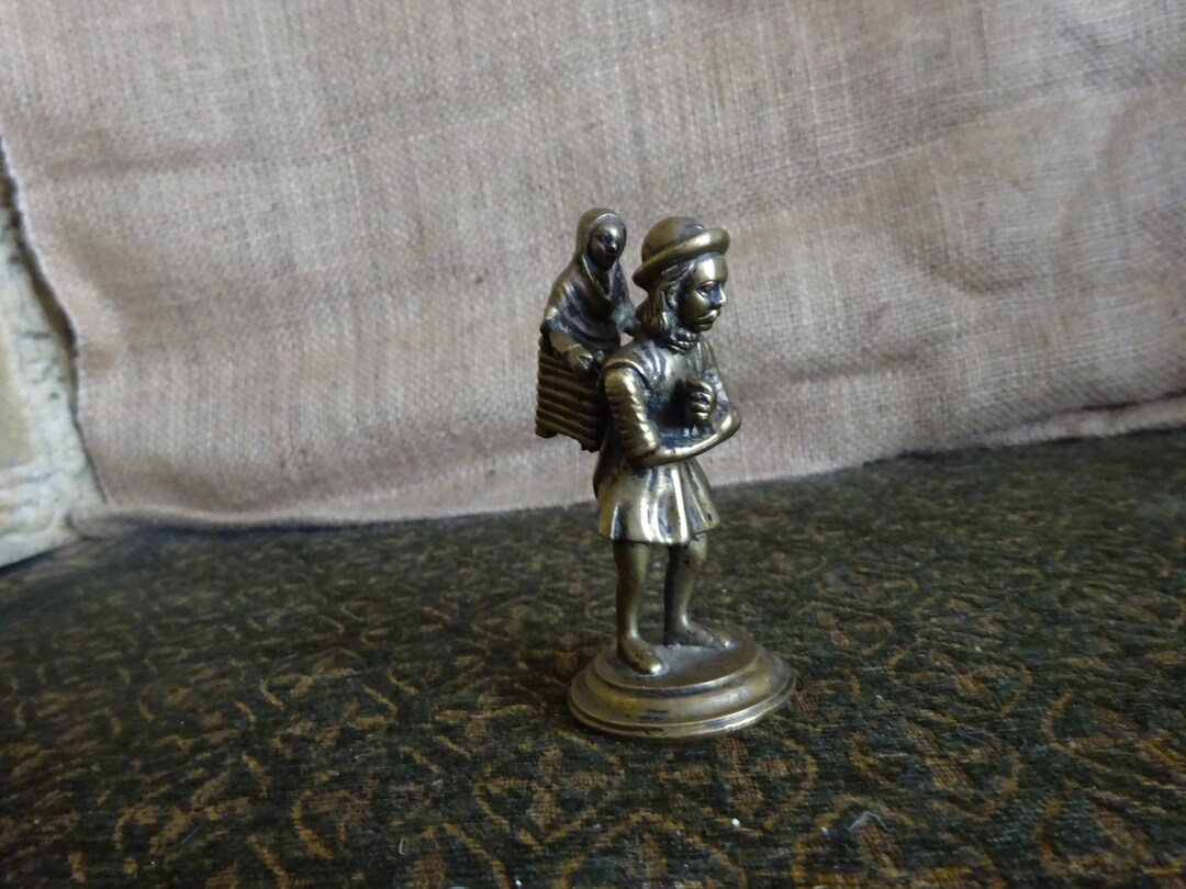 Strange Brass Medieval Man Carrying a Girl in a Basket. Folk Art - Etsy