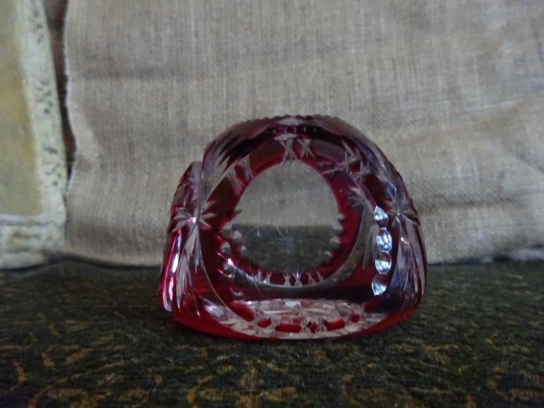 Val Saint Lambert Bohemian Red Flash Glass Paper Weight - Etsy