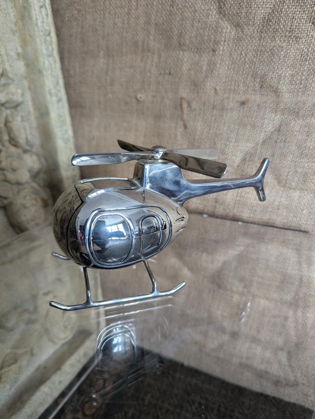 Silver Plated Helicopter Money Box With Rotating Rotor Blades - Etsy