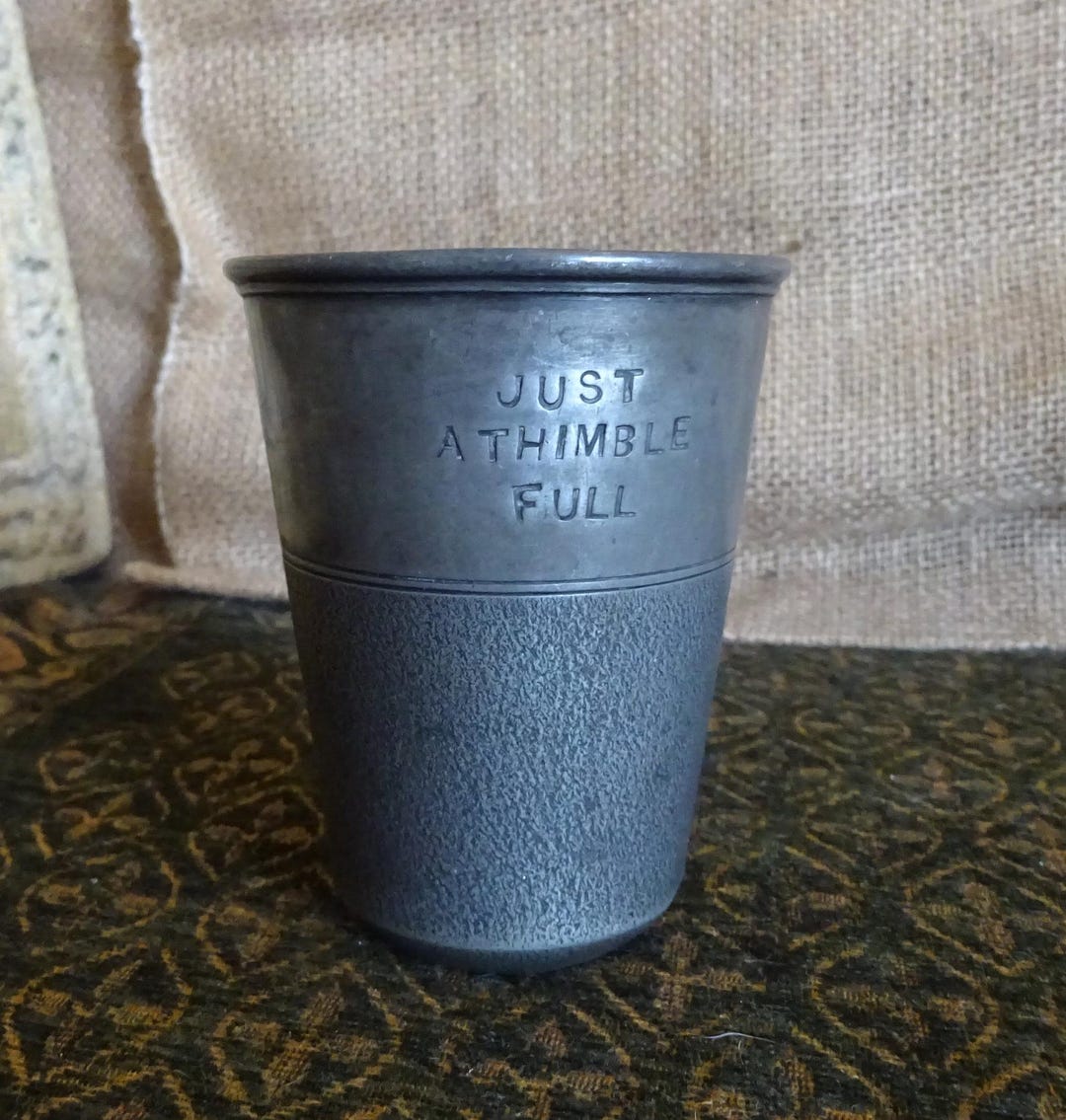 Large Antique Pewter Just a Thimble Full Beaker Cup - Etsy