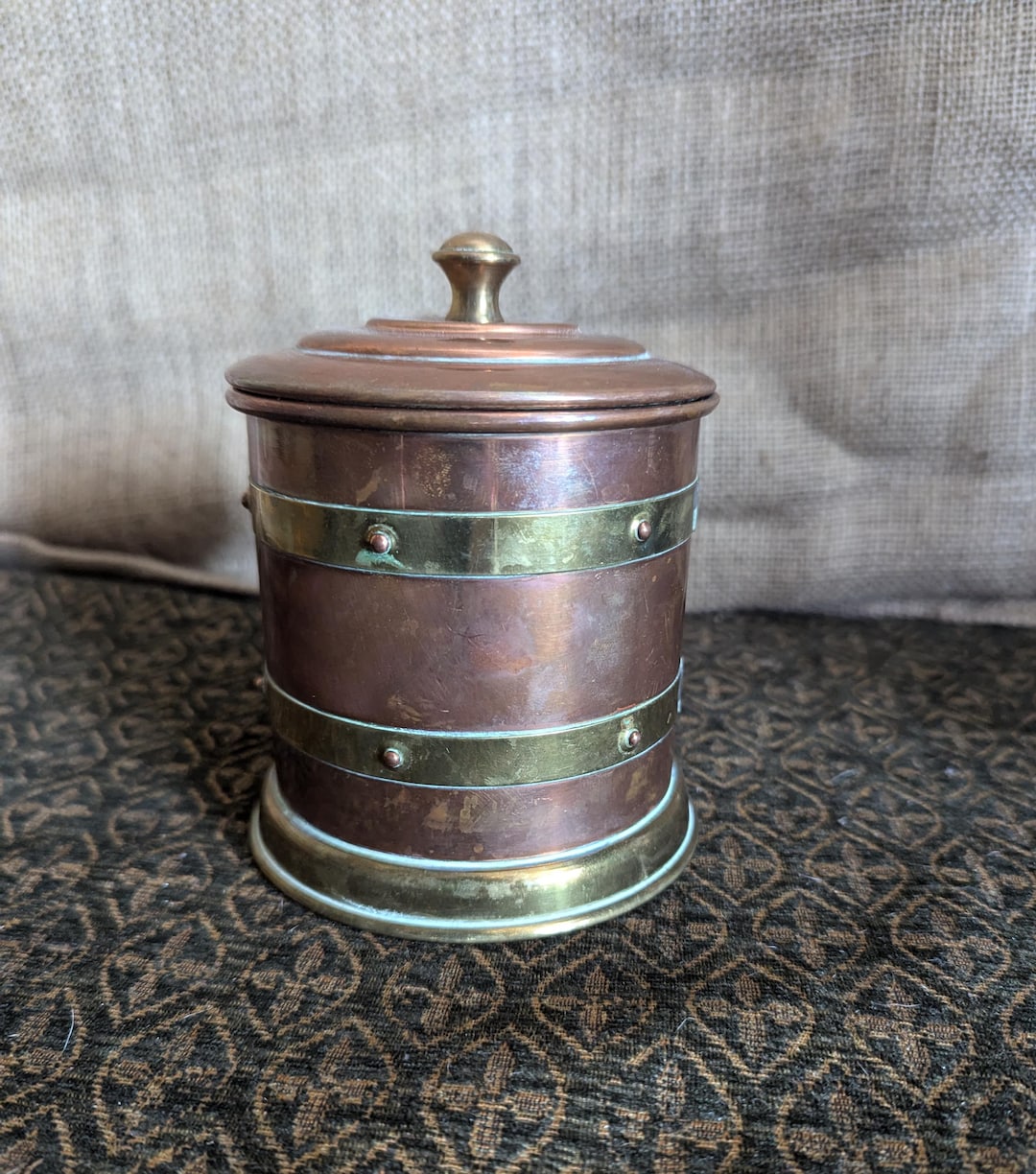 Arts and Crafts Copper Biscuit Barrel / Tobacco Jar / Tea Caddy. - Etsy