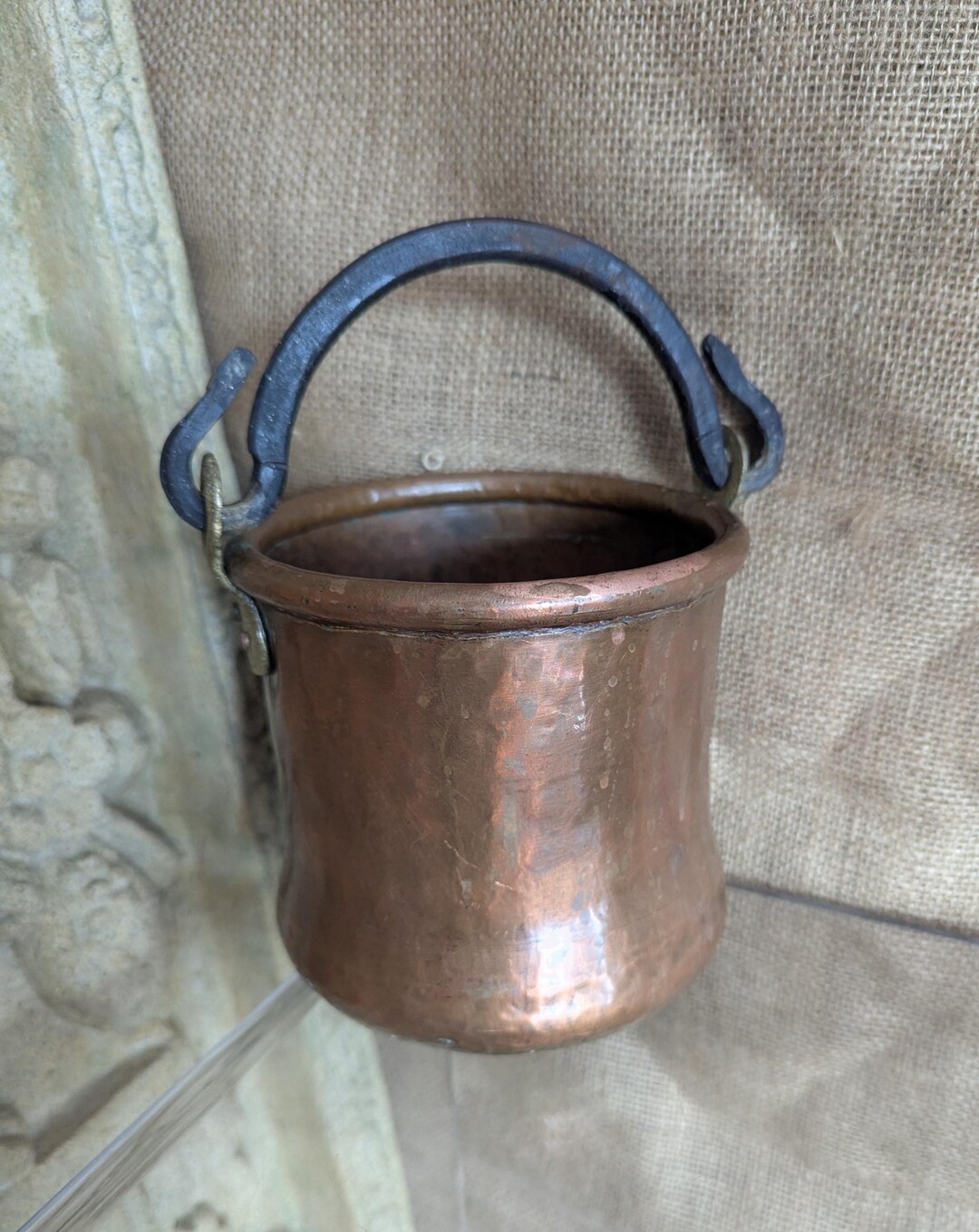 Antique Copper Cooking Pot / Caldron / Planter. Dovetailed Jointing ...
