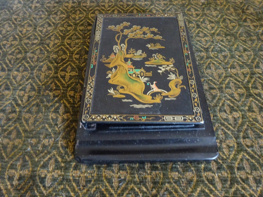 Antique Chinese Metal A6 Folding Desktop Notepad Holder Sleeve With Pad ...