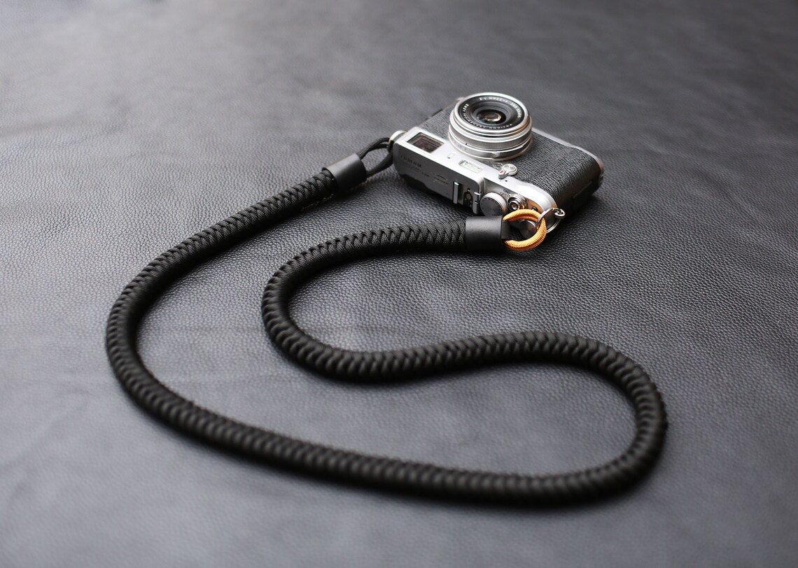 Handmade Woven Soft Camera Strap Belt Black and Gold Contrast - Etsy
