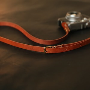 Handmade Brown Leather Camera Strap – Full-grain Adjustable Vintage ...