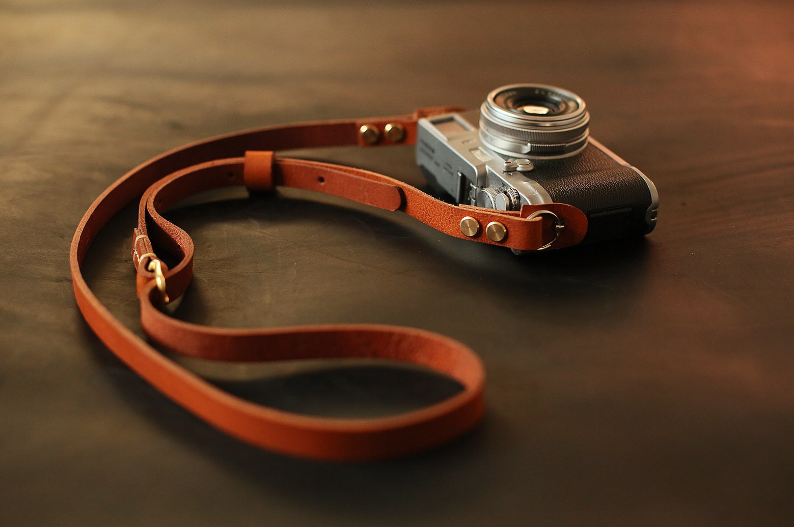 Handmade Brown Leather Camera Strap – Full-grain Adjustable Vintage ...
