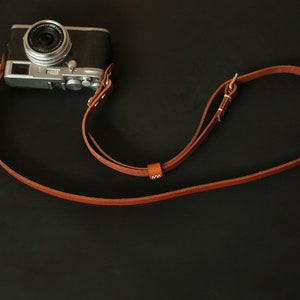Handmade Brown Leather Camera Strap – Full-grain Adjustable Vintage ...