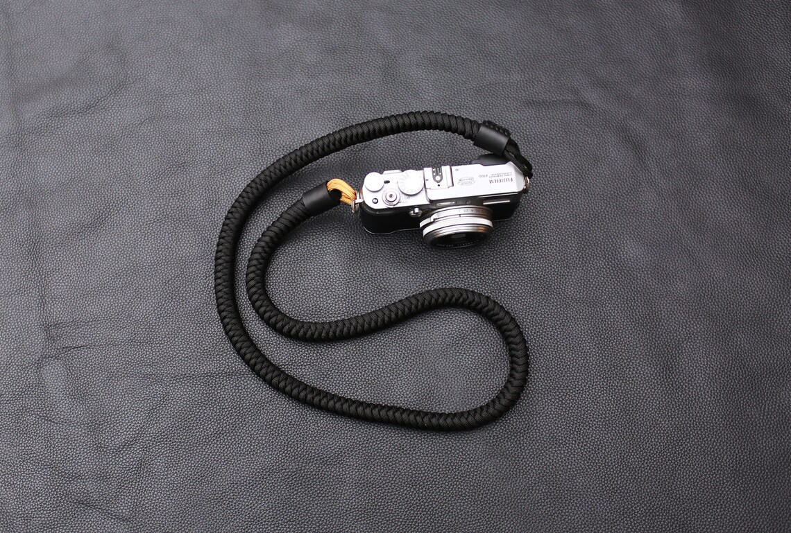 Handmade Woven Soft Camera Strap Belt Black and Gold Contrast - Etsy