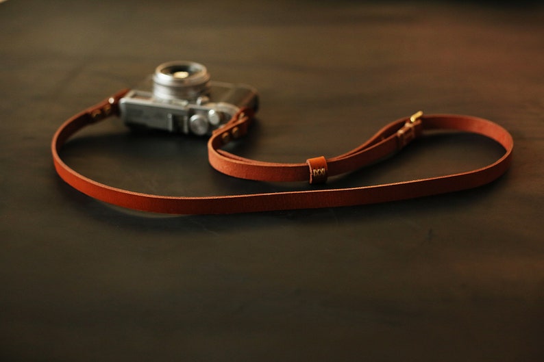Handmade Brown Leather Camera Strap – Full-grain Adjustable Vintage ...