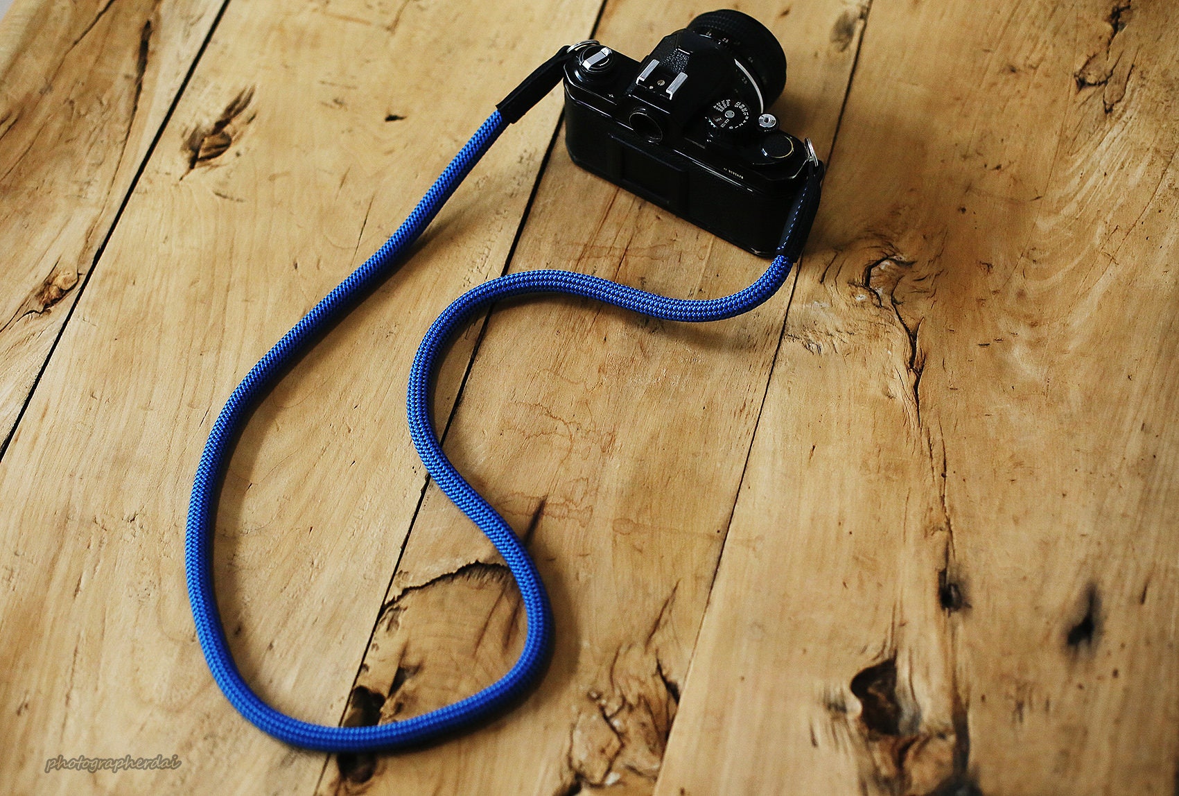 Dark Blue Climbing Rope 10mm Handmade Camera Neck Shoulder Strap ...