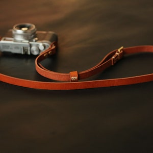 Handmade Brown Leather Camera Strap – Full-grain Adjustable Vintage ...
