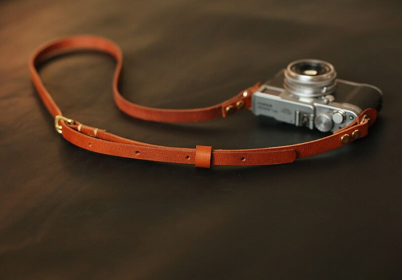 Handmade Brown Leather Camera Strap – Full-grain Adjustable Vintage ...